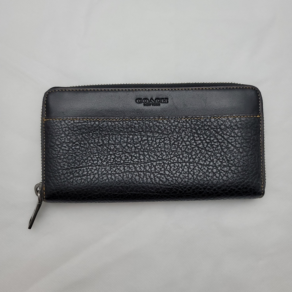 Coach Accordian Textured Leather Wallet - Gem